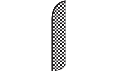 Checkered Black/White Wind-Free Feather Flag